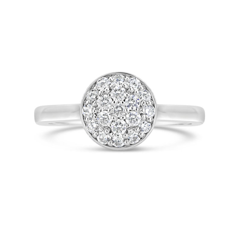 White Gold Pave Cluster Diamond Ring | Edwards & Davies Jewellery