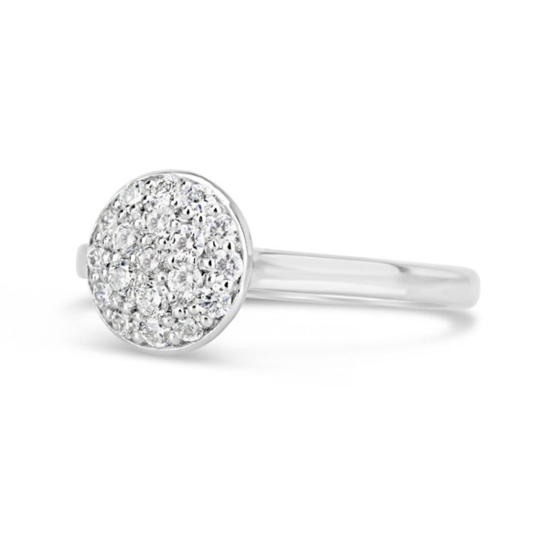 White Gold Pave Cluster Diamond Ring | Edwards & Davies Jewellery