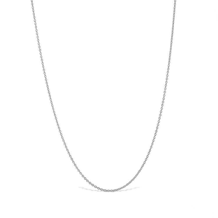 White Gold Fine Rolo Chain | Edwards & Davies Jewellery
