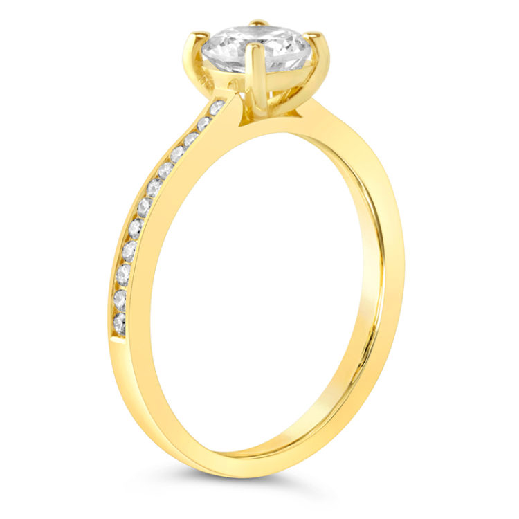 Yellow Gold Diamond Solitaire Channel Set Ring | Edwards and Davies