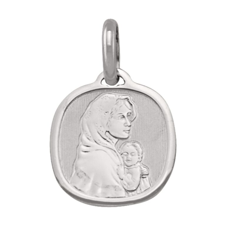 White Gold Madonna and Child Medallion | Edwards & Davies Jewellery