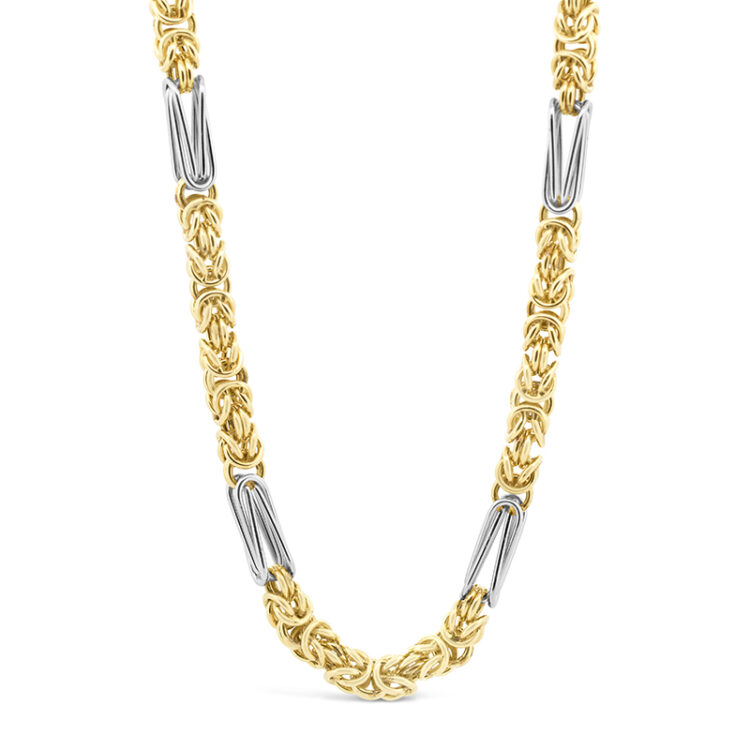 Yellow and White Gold Byzantine Chain | Edwards & Davies Jewellery